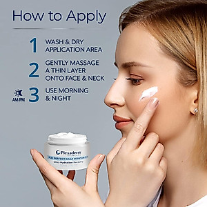 Plexaderm Daily Face Moisturizer - Hyaluronic Acid for Deep Hydration - For All Skin Types, Fragrance-Free, 1 fl oz