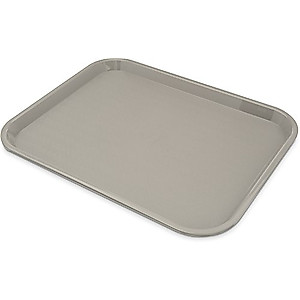Carlisle FoodService Products Cafe Plastic Fast Food Tray, 14" x 18", Gray, (Pack of 12)