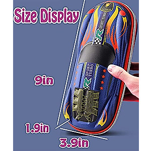Lrrtwer Pencil Case Car Supercar Pen Case Organizer Stationery for Kids Boys Girls Student Cartoon Pencil Box 3D EVA Large Capacity (Blue01)
