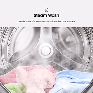 SAMSUNG 2.2 Cu Ft Compact Front Load Washer, Stackable for Small Spaces, 40 Minute Super Speed Washing Machine, Steam Wash Clothes, Self Cleaning, Energy Star Certified, WW22K6800AW/A2, White