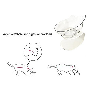 QIYADIN Tilted Raised Posture Cat Food Bowl Neck Protection Anti Vomiting 15 Degree Elevated Slanted Stand Pet Bowls for Cats and Small Dogs (Single)