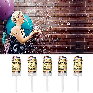 5 PCS Confetti Push Pop Colorful Containers Sprinkle Confetti Paper Poppers for Graduation Wedding Baby Shower Christmas New Year Birthday Party Bridal Anniversary Fiesta Favors Supplies (Colorful)