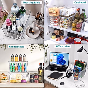 YAN & HIN 10pcs/ Set Clear Large Storage Bins with Lids, Versatile Pantry Storage Solution - Transparent, Stackable, and Durable for Organized Home and Office (11 "L x 7.5" W x 6 "H)