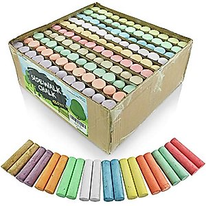 Fat Zebra Designs 120 Piece Sidewalk Chalk Set - Jumbo Size Sticks in Vibrant Colors for Outdoor Play and Art