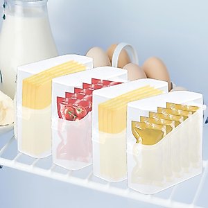 PEUTIER 2pcs Cheese Storage Containers, Plastic Cheese Slice Container with Flip Lid Cheese Slice Holder for Fridge Cheese Storage Box for Butter Block Cheese Slices (Transparent)