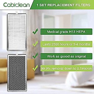 4 Pack 15 Replacement Filter, 3-in-1 Pre-Fiter, True H13 HEPA Filter and Activated Carbon Filter Compatible with 15 Air Purifier