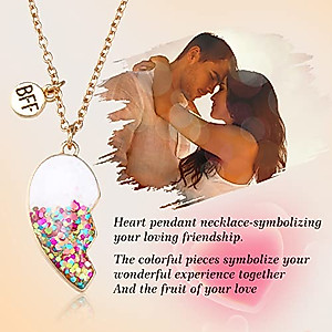 PAFUWEI Friendship Necklaces for 2 Girls,Pendant Bff Necklace Magnetic Matching Necklaces for Best Friend Half Heart Necklace Best Friend Necklaces for 2 Girls Sister