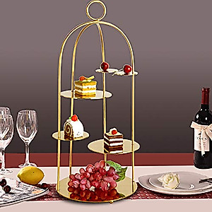 GL-GDD Multipurpose Cake Stand, Bird Cage Dessert Stand Display Food Serving Stand for Wedding Birthday Baby Shower Holiday Christmas Tea Party Decorating