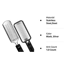 Pedicure Foot File - 2Pcs Stainless Steel Colossal Foot Rasp, Dead Skin Remover for Feet, Professional Pedicure Tools Washable and Reusable