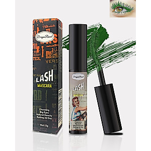 Waterproof Green Mascara Volume and Length,Long Lasting Non Clumping Curling Voluminous Colored Mascara for Eyelashes, Colorful Volumizing Tubing Mascara for Women Eye Makeup Cosplay Party-03