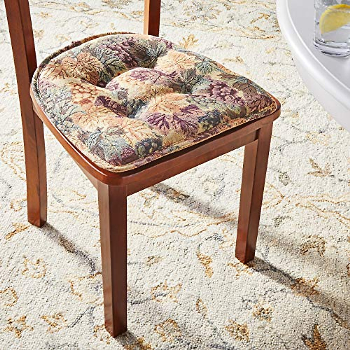 Klear Vu Polyester Cabernet Gripper Non-Slip Chair Cushions, 15" x 16", 4 Count (Pack of 1), Multicolor