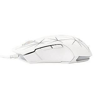 FIRSTBLOOD ONLY GAME. AJ52 Watcher RGB Gaming Mouse, Programmable 7 Buttons, Ergonomic LED Backlit USB Gamer Mice Computer Laptop PC, for Windows Mac Linux OS, Star White