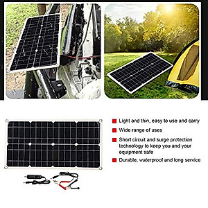 Solar Panel Flexible Monocrystalline Solar Panel Kit, 25w Dual 5V Car Battery Charger Controller Solar Panel Charging Device for Power Stations Outdoor Camping