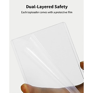 HYARUAT 100 Pack Clear Top Loaders (35pt) and 100 Pack Penny Sleeves Combo for Maximum Card Protection