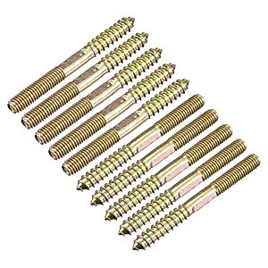 uxcell M8x75mm Hanger Bolts, 24pcs Double Head Thread Dowel Screws for Wood Furniture Connecting