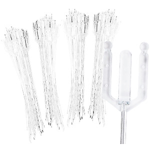 Iconikal Plastic Floral Card Holder Picks, Clear, 9-Inch, 80-Count