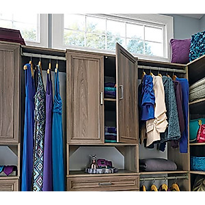 ClosetMaid SuiteSymphony Wood Closet Set, Add On Accessory Shaker Style, For Storage, Clothes, Units, Natural Gray/Satin Nickel, 25" Door Pair