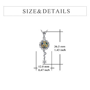 YFN Hecate Necklace for Women 925 Sterling Silver Wheel of Hecate Pendant Neckalce Wiccan Pagan Goddess Symbol Necklace Pagan Jewelry Gifts for Women