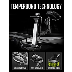 Bracketron HD Tablet Dock PRO Dash and Window Metal Clamp Mount, Universal Tablet Holder for Cars and Trucks, Compatible with Tablets Up to 10 Inches Wide