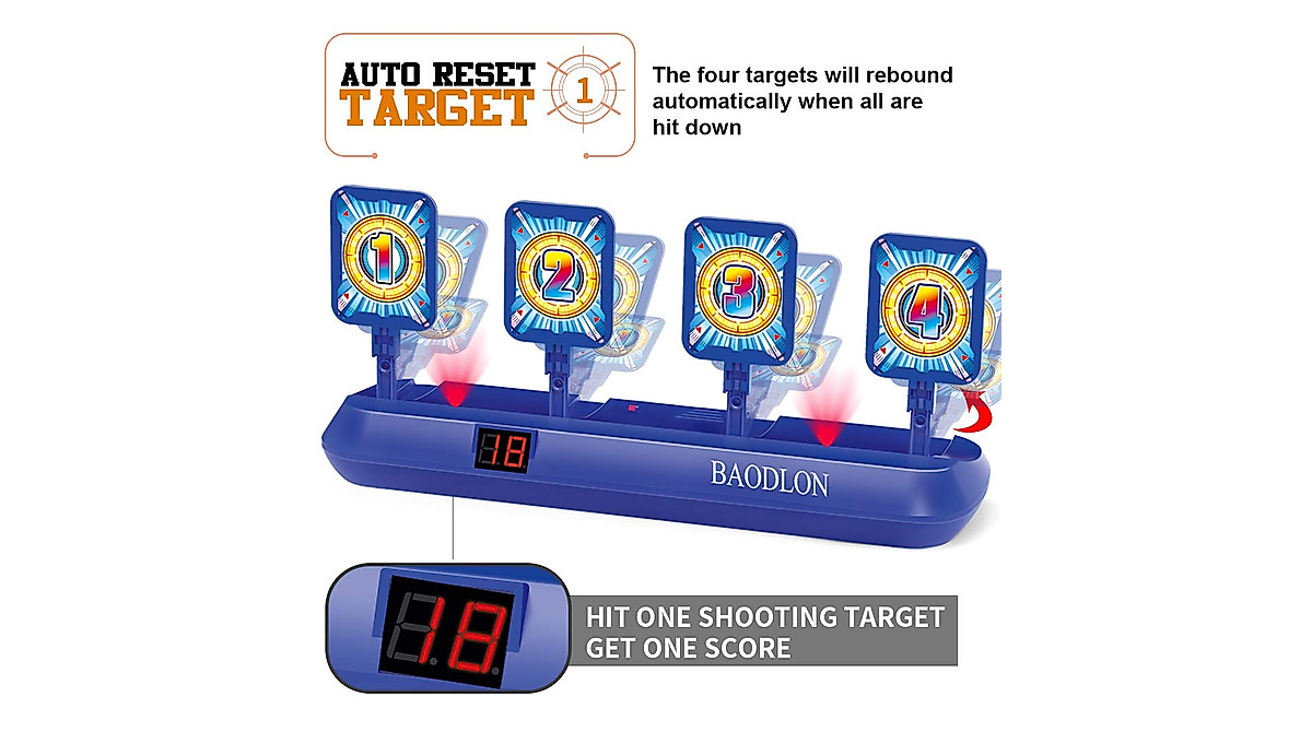 Baodlon Digital Shooting Targets with Foam Dart Guns | Fun Shooting ...
