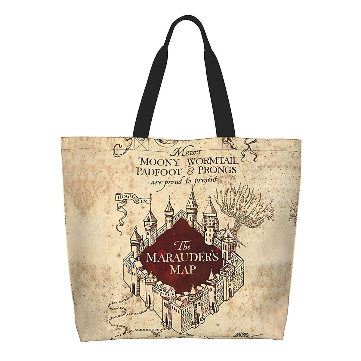 Jenyewer cartoon movie Anime Tote Bag Large Shoulder Bag Casual Reusable Handbag Travel Grocery Shopping Beach Bags