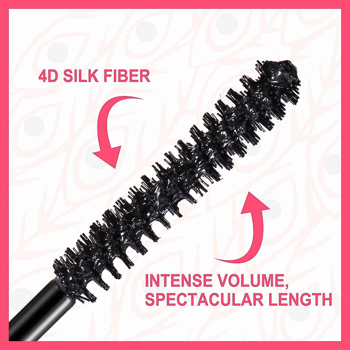 4D Magic Silk Fiber Lash Mascara- Waterproof & Hypoallergenic Easily to Create Amazing Make-up by Thicker,Long Lasting and Curly Eyelashes