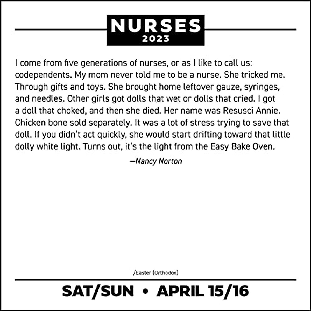 Nurses 2023 Day-to-Day Calendar: Jokes, Quotes, and Anecdotes