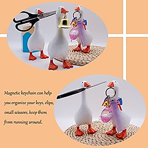 TTKX-BLTU Magnetic Duck Key Holder, Magnetic Goose Key Hooks,Naughty Goose,Cute Keychain, Beautiful Desktop Decoration, Porch Decoration, Funny Home Decorations for Your Home