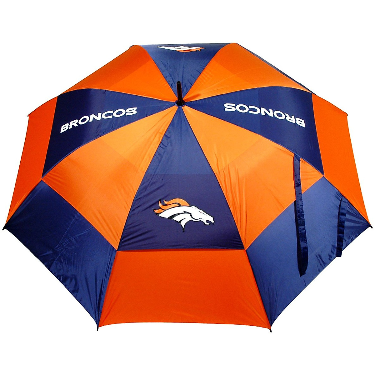 Team Golf NFL Denver Broncos Golf Umbrella 62" Golf Umbrella with Protective Sheath, Double Canopy Wind Protection Design, Auto Open Button