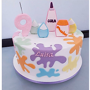 4 PCS Slime Cake Mold Slime Birthday Cake Decorations Slime Theme Party Supplies Slime Queen Cake Topper for Art Theme Party