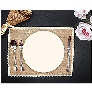 meditroia Burlap Placemats Jute Rustic Tablemats Table Decor Ladder Lace Look & One of Life's Little Home Luxuries for Christmas, Thanksgiving Day, Parties, Weddings, New Year, BBQ's, Holidays