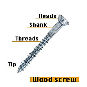 T.K.Excellent Wood Screw Phillips Flat Head #4#6#8#10#12 Screws Assortment Kit,1050 Pcs