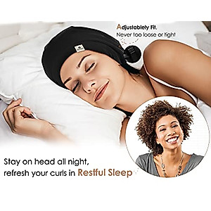 YANIBEST Silk Satin Bonnet Hair Wrap for Sleeping - Adjustable Stay on Silk Lined Slouchy Beanie Hat for Curly Hair and Braids