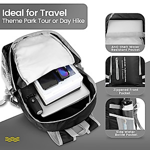 ZOMAKE Lightweight Packable Backpack - 35L Light Foldable Hiking Backpacks Water Resistant Collapsible Daypack for Travel(Black)