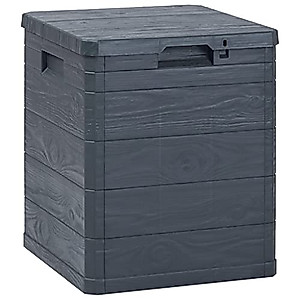 YEZIYIYFOB 23.8 gal Outdoor Storage Deck Box Garden Patio Storage Cabinet Chest Organizer Storing Pillow Tool Box Indoor Interior Container, Patio, Lawn Backyard Anthracite 16.7" x 17.3" x 19.7"