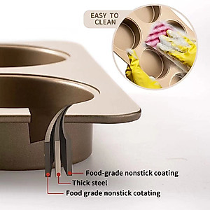 Yomvzake Hamburger Bun Pan Deep Dish Cookie Pan, Nonstick Hamburger Bread Forms 4 Inch Cake Pan Mini Round Disc Pan for Baking Burger Buns English Muffin Whoopie Pies Muffin Top