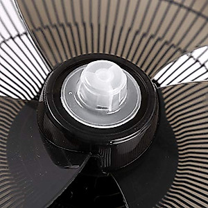 TiaoBug 16 Inch Black Plastic Fan Blade 3 Leaves with Nut Cover for Household Standing Pedestal Fan Table Fanner General Accessories Black One Size