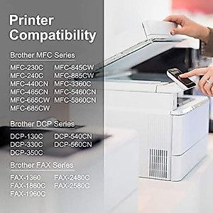 Kogain Compatible Ink Cartridges Replacement for Brother LC51 Ink Cartridges, Work for Brother MFC-240C MFC-440CN MFC-465CN MFC-665CW Printer 15-Pack (6 Black,3 Cyan, 3 Magenta, 3 Yellow)