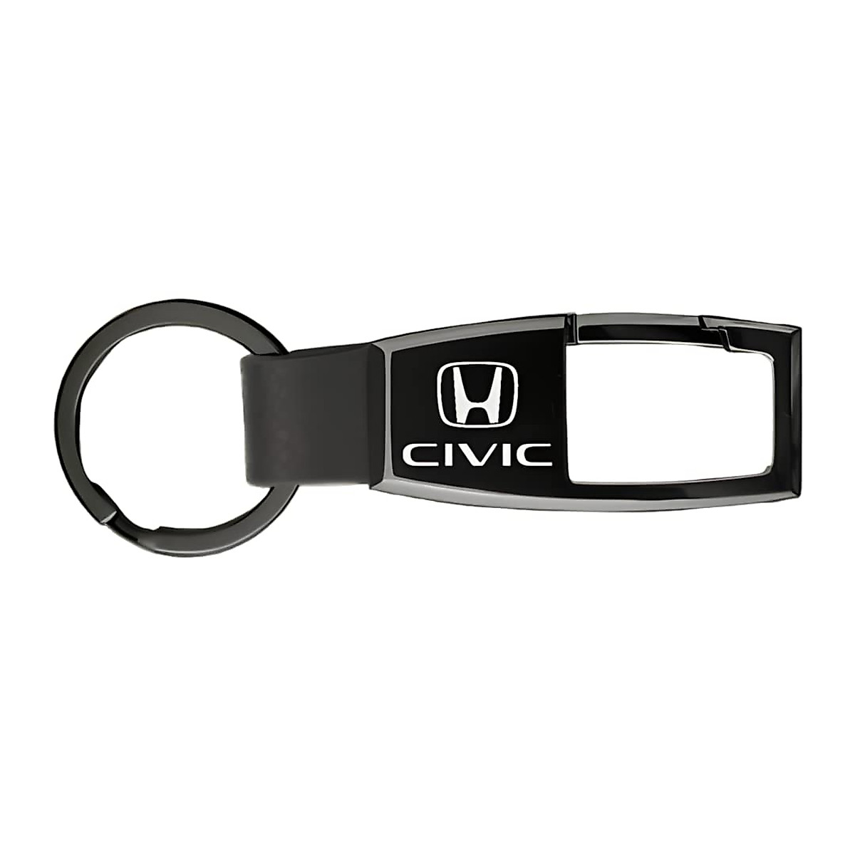 Au-TOMOTIVE GOLD Key Chain Fob Compatible with Honda Civic - Premium Black Pearl Carabiner