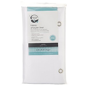 Zenna Home H20WW 70 X 72 White Commercial Grade Fabric Shower Liner