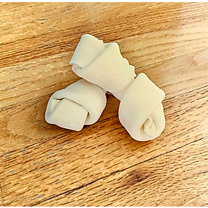 DOG-LICIOUS Dog Natural Rawhide Bones, Dog Chew Treats, Long Lasting Dog Chews, Knotted Bones 4”-5” (50873)