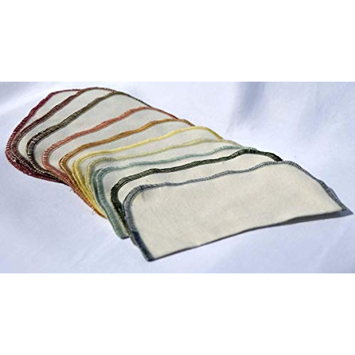 1 Ply Organic Flannel Washable Baby Wipes 8 x 8 Inches Set of 10 Earthtone Assortment