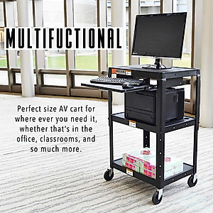Height Adjustable AV Cart on Wheels - Stand Steady