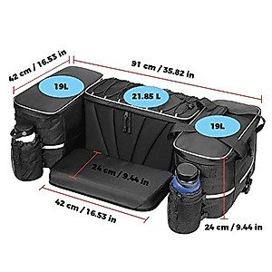 KEMIMOTO ATV Bag, 59L Large ATV Cargo Bag With Insulated Bags, Waterproof 4 Wheeler Storage Rear Rack Seat Bag Universal Compatible With Polaris Sportman Fourtrax Can Am Kawasaki Yamaha Artic Cat