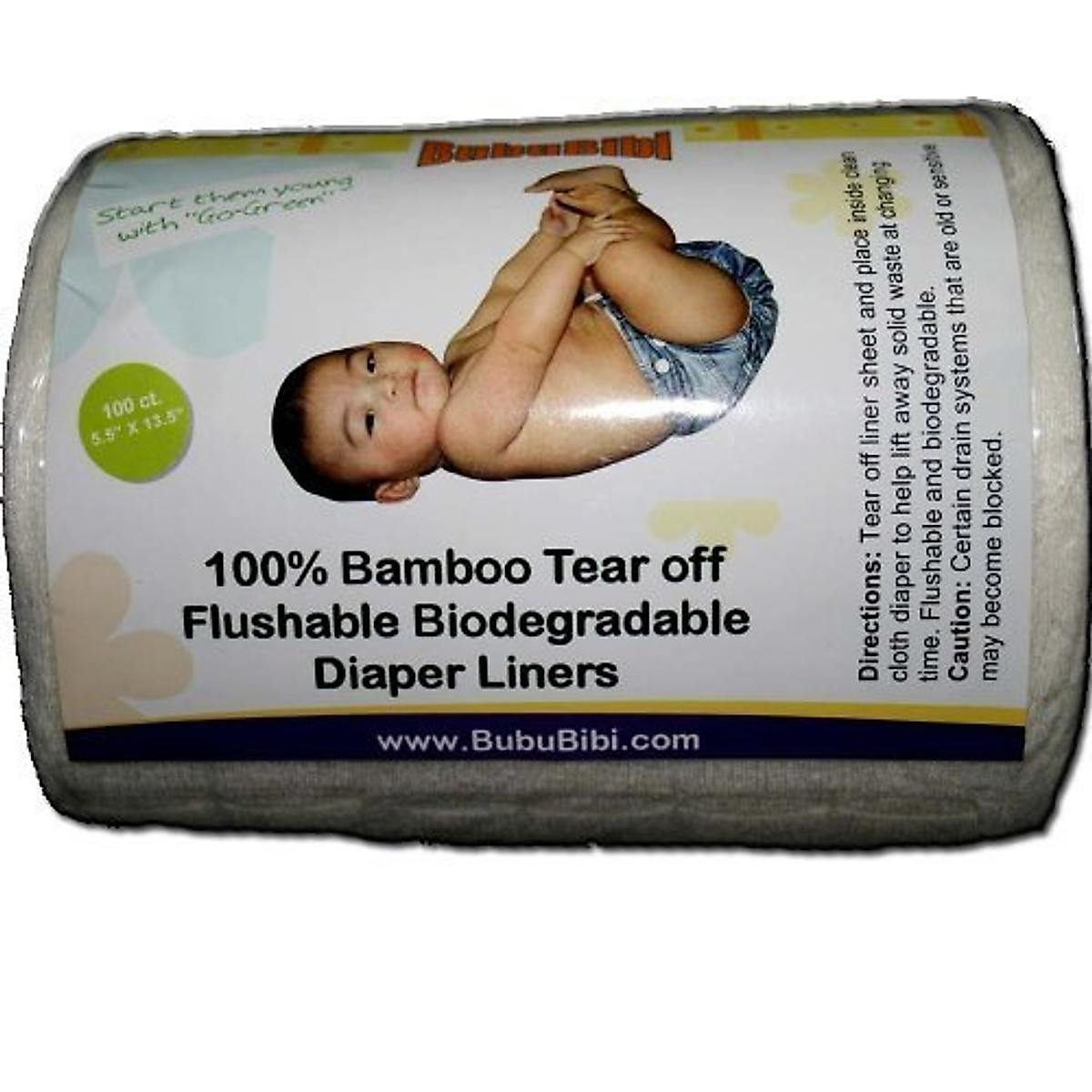 Bamboo Biodegradable/Flushable Liners for Dispoable or Cloth Diaper- BubuBibi
