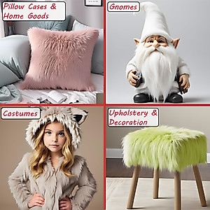 Barcelonetta | Faux Fur Fabric | by The Yard | 60" Wide Roll | Fur Fabric for DIY Projects, Craft Supply, Costume, Decoration, Upholstery, Plush Furry Material (White, Half Yard)