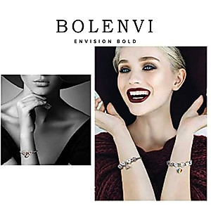 Adjustable European Charm Bracelets 3mm Steel Snake Chain Fits Pandora Beads Pendants & More (Black Leather Sliding Bracelet)