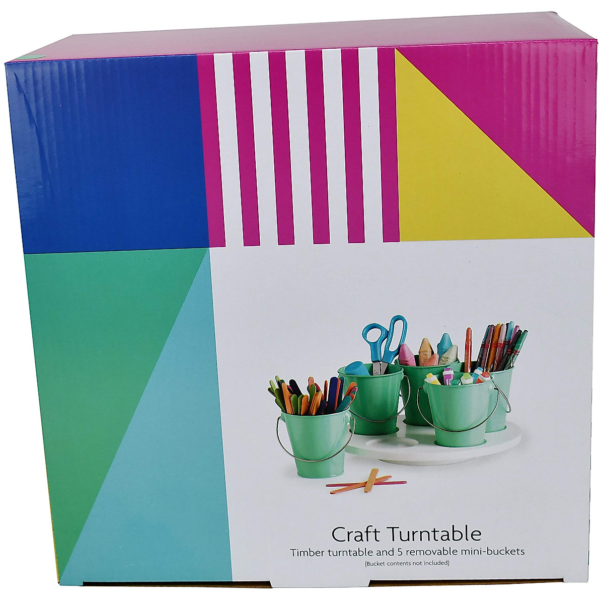 Craft Storage Turntable by Modern Retro - The Lazy Susan Art Craft Organizer Storage Bins - Organizers & Storage Containers for Crafts, Scissors, Kids Crayon Organizer Caddy! (Aqua)