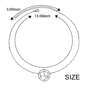 Ladytree Sigil of Lilith Choker S925 Sterling Silver Sigil of Lilith Choker Necklace Gifts for Women Rolo Chain 13+3 inches