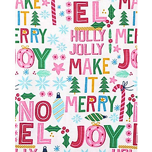 The Children's Place Kids 2 Piece Family Matching, Festive Christmas Pajama Sets, Cotton, Merry Joy Pink, 12